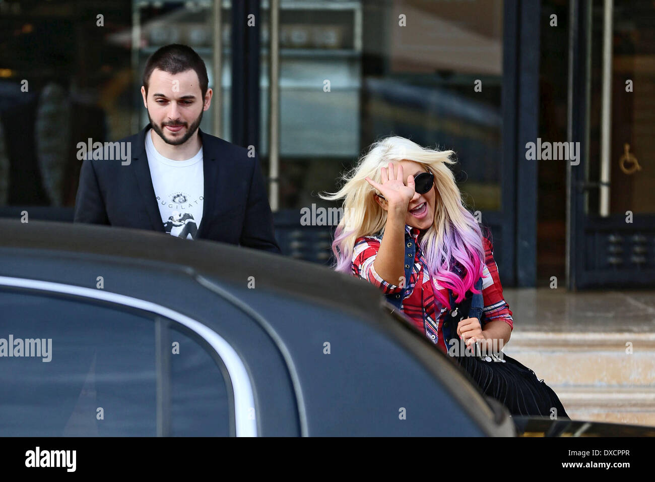 Christina Aguilera seen with boyfriend Matthew Rutler exiting Barneys ...