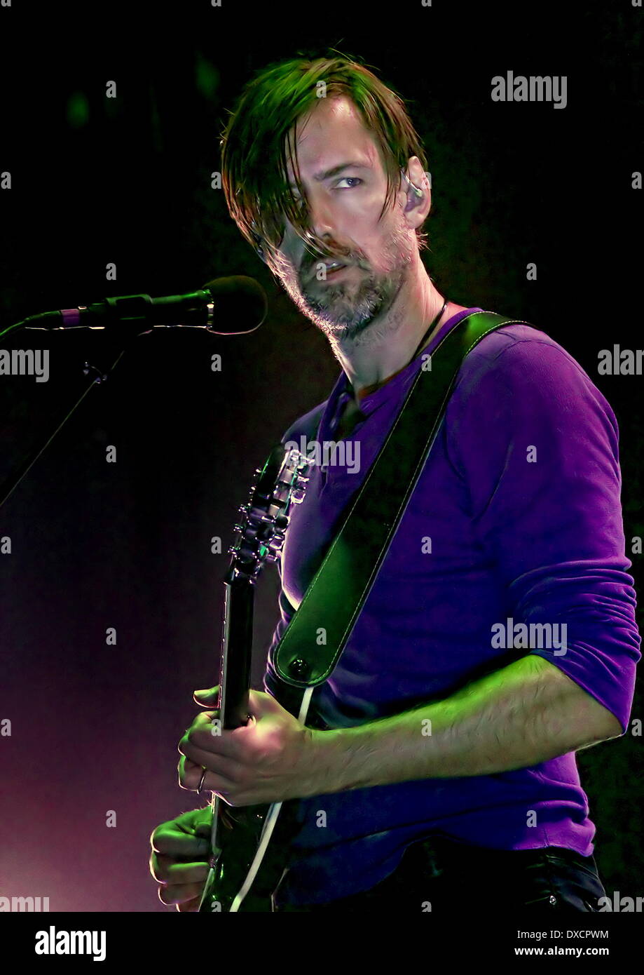 Ed O'Brien Radiohead performing live at Manchester Arena Manchester ...