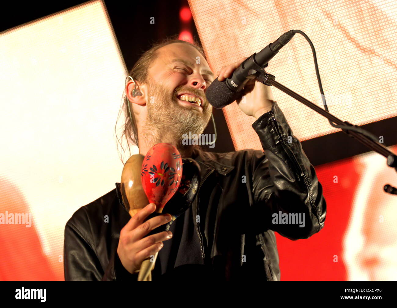 Thom Yorke Radiohead performing live at Manchester Arena Manchester ...