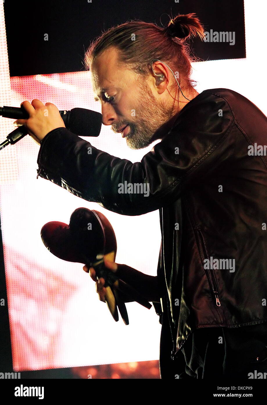 Thom Yorke Radiohead performing live at Manchester Arena Manchester ...