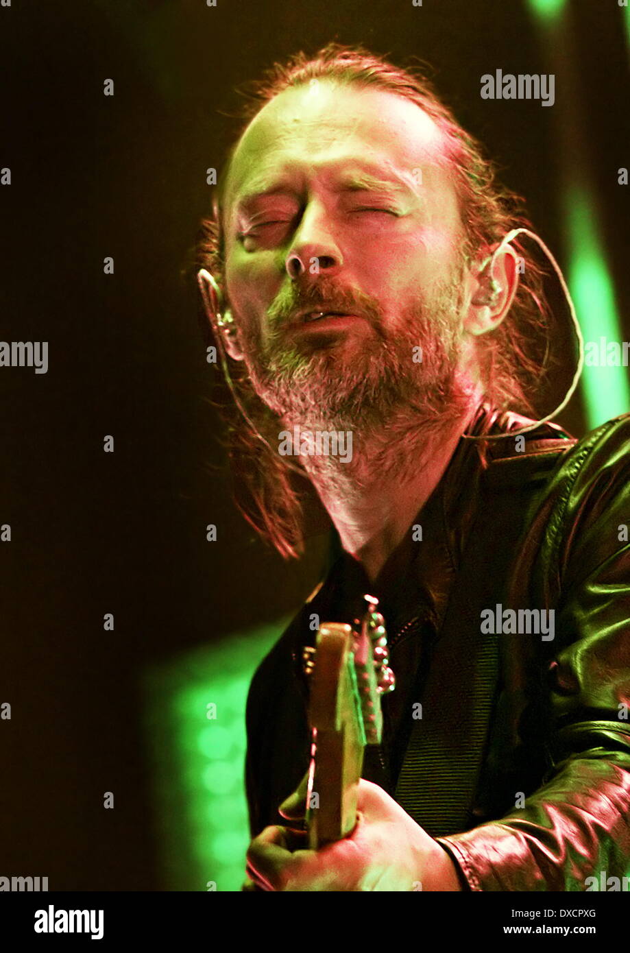 Thom Yorke Radiohead performing live at Manchester Arena Manchester ...