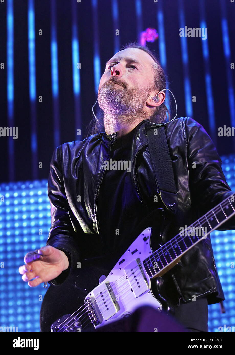 Thom Yorke Radiohead performing live at Manchester Arena Manchester ...
