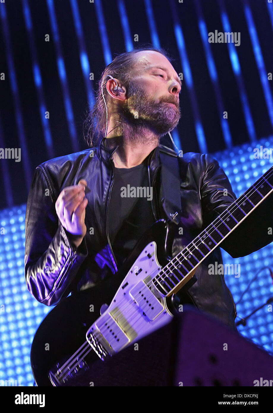 Thom Yorke Radiohead performing live at Manchester Arena Manchester ...
