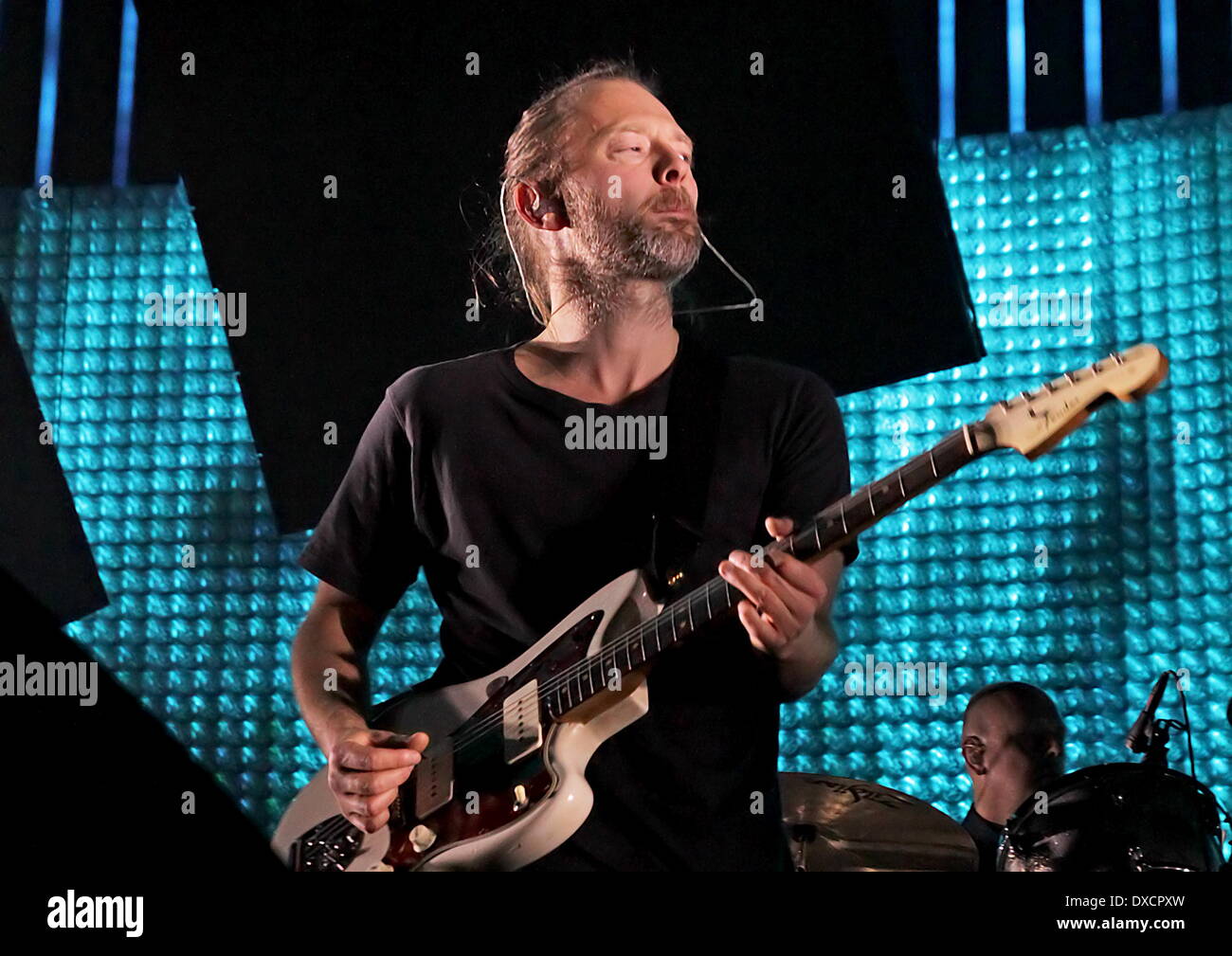Thom Yorke Radiohead performing live at Manchester Arena Manchester ...