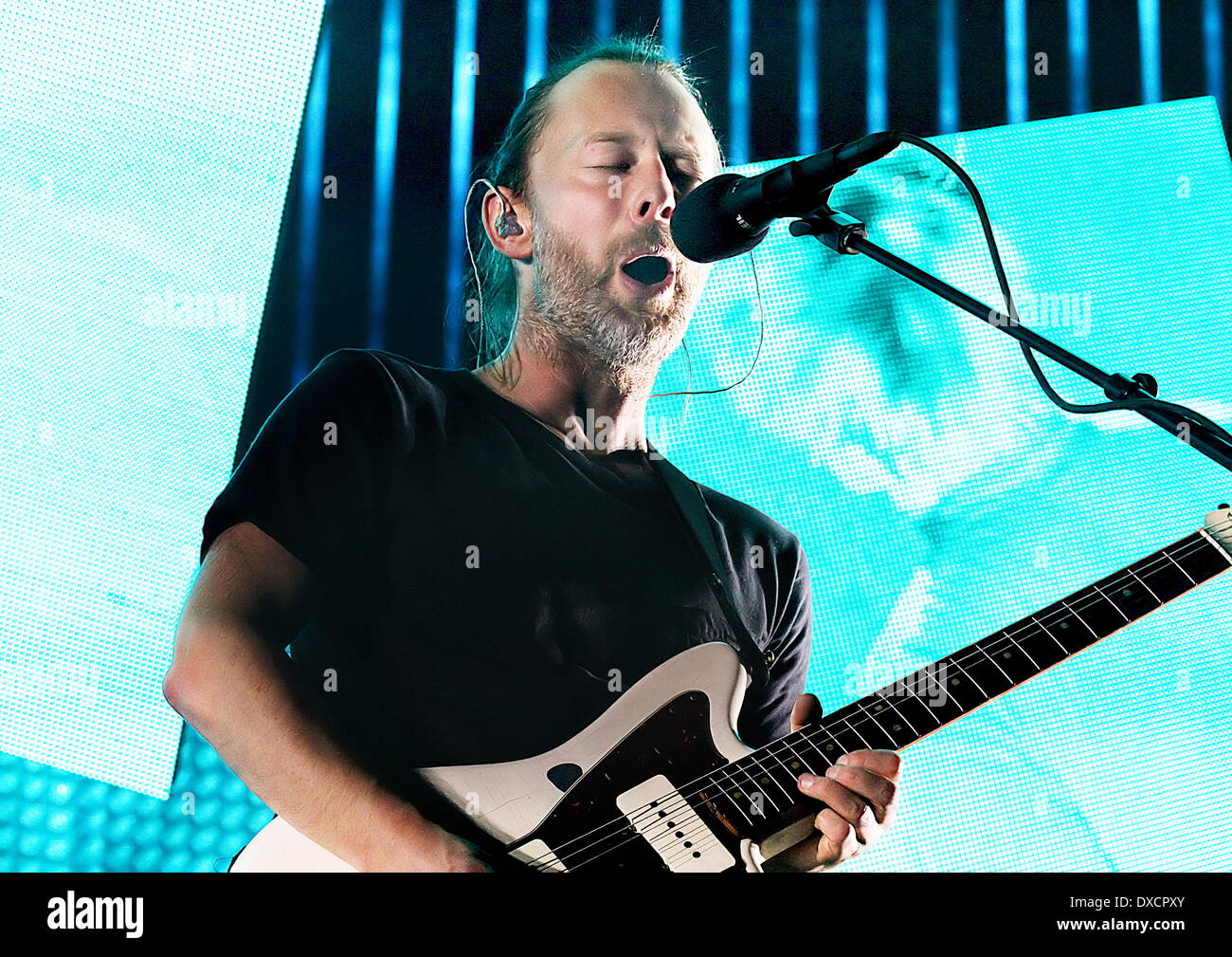 Thom Yorke Radiohead performing live at Manchester Arena Manchester ...
