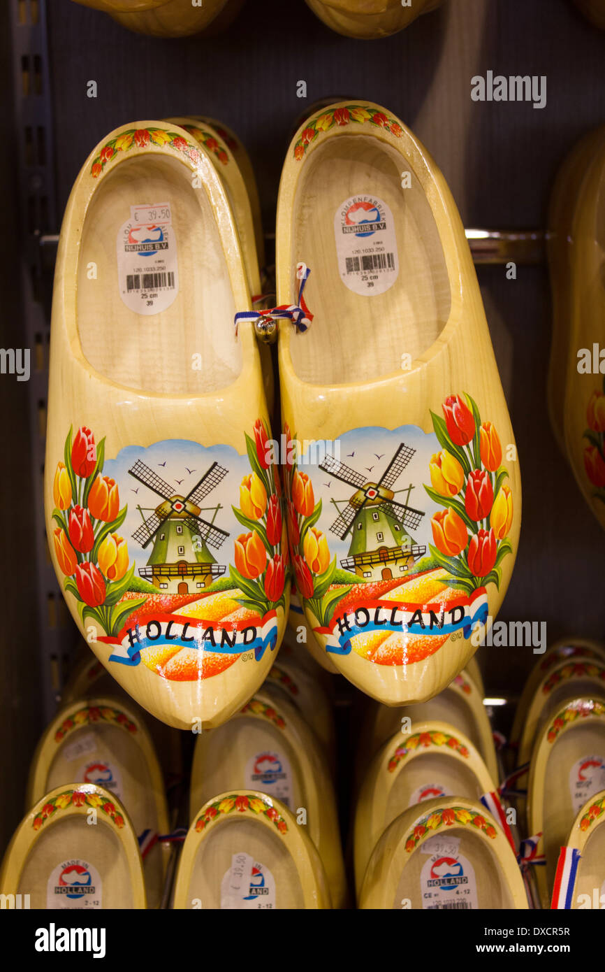 decorated dutch clogs with windmills and tulips amsterdam netherlands ...