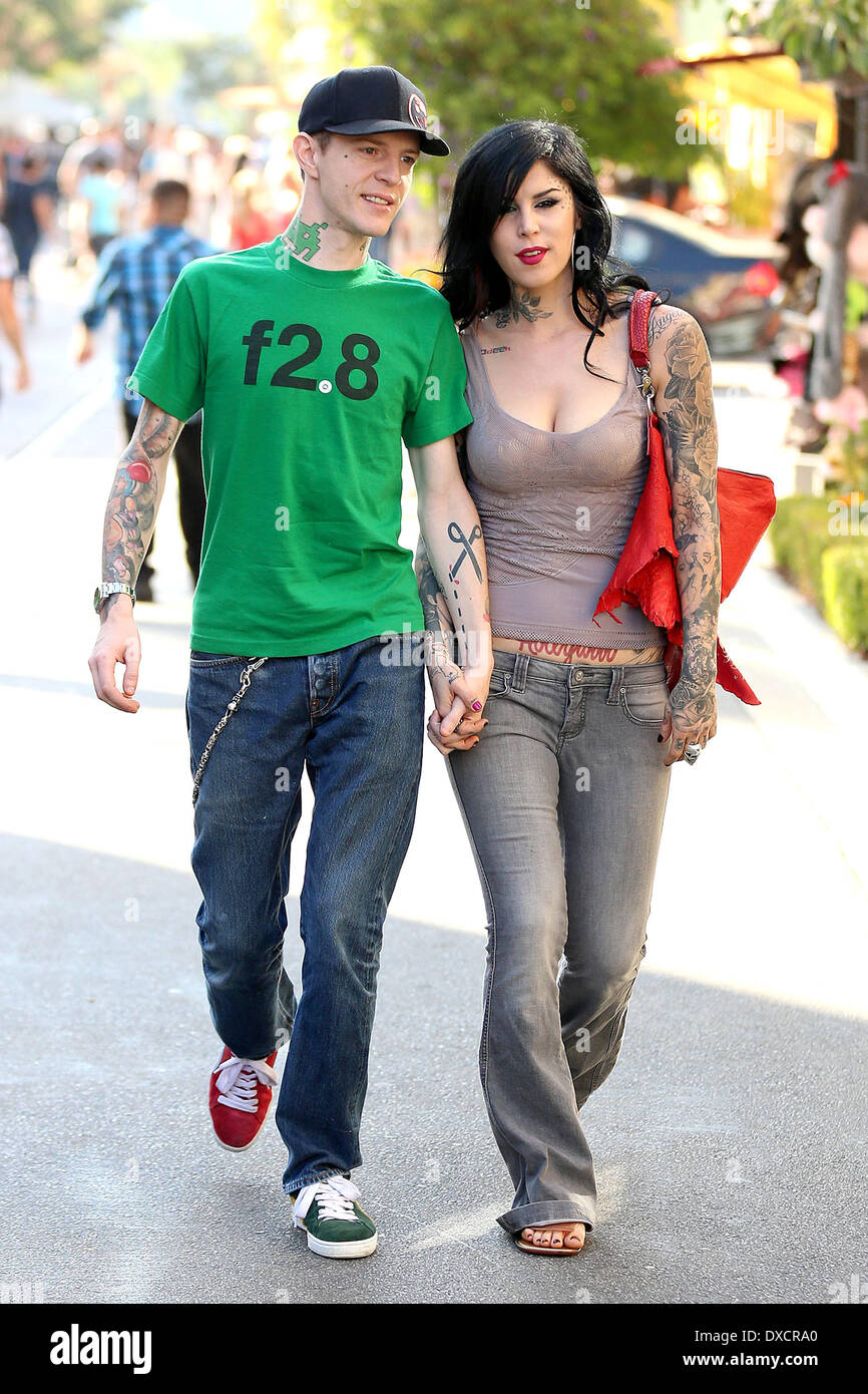 deadmau5 aka Joel Thomas Zimmerman and Kat Von D Kat Von D holding ...