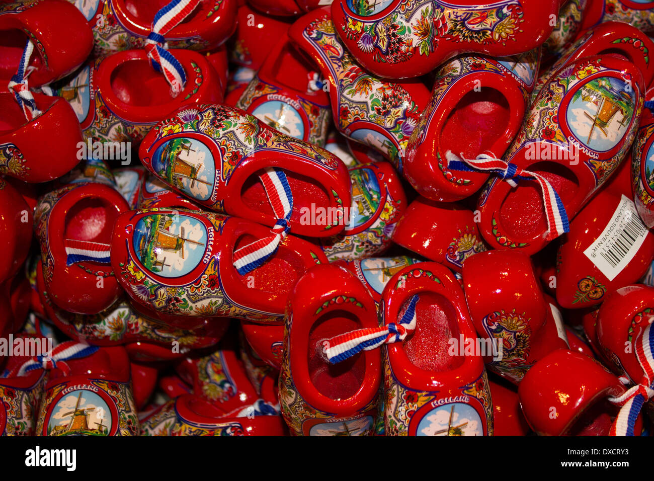 red dutch clogs souvenirs from amsterdam netherlands Stock Photo - Alamy