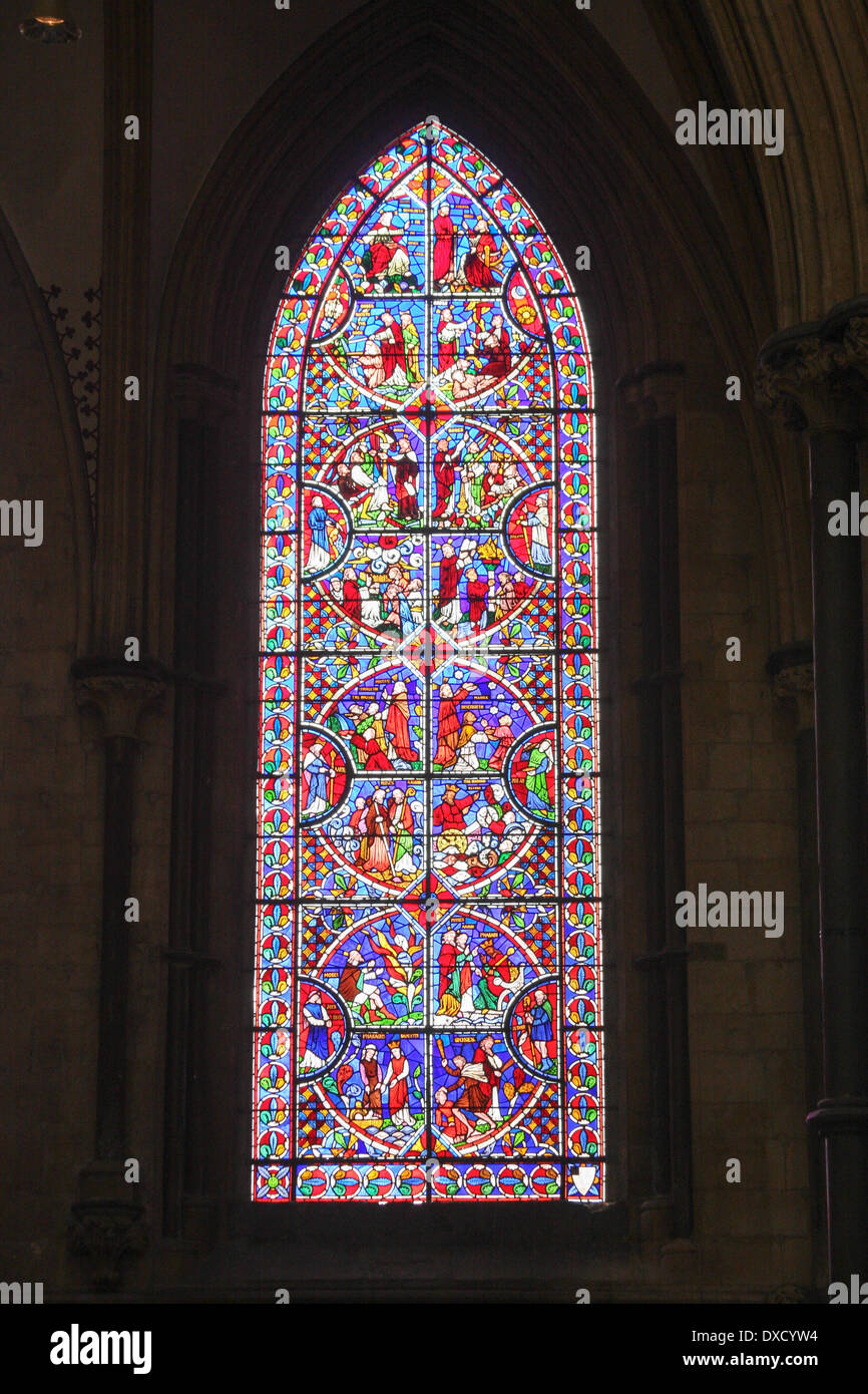 The stained glass windows at Lincoln Cathedral feature scenes dedicated ...