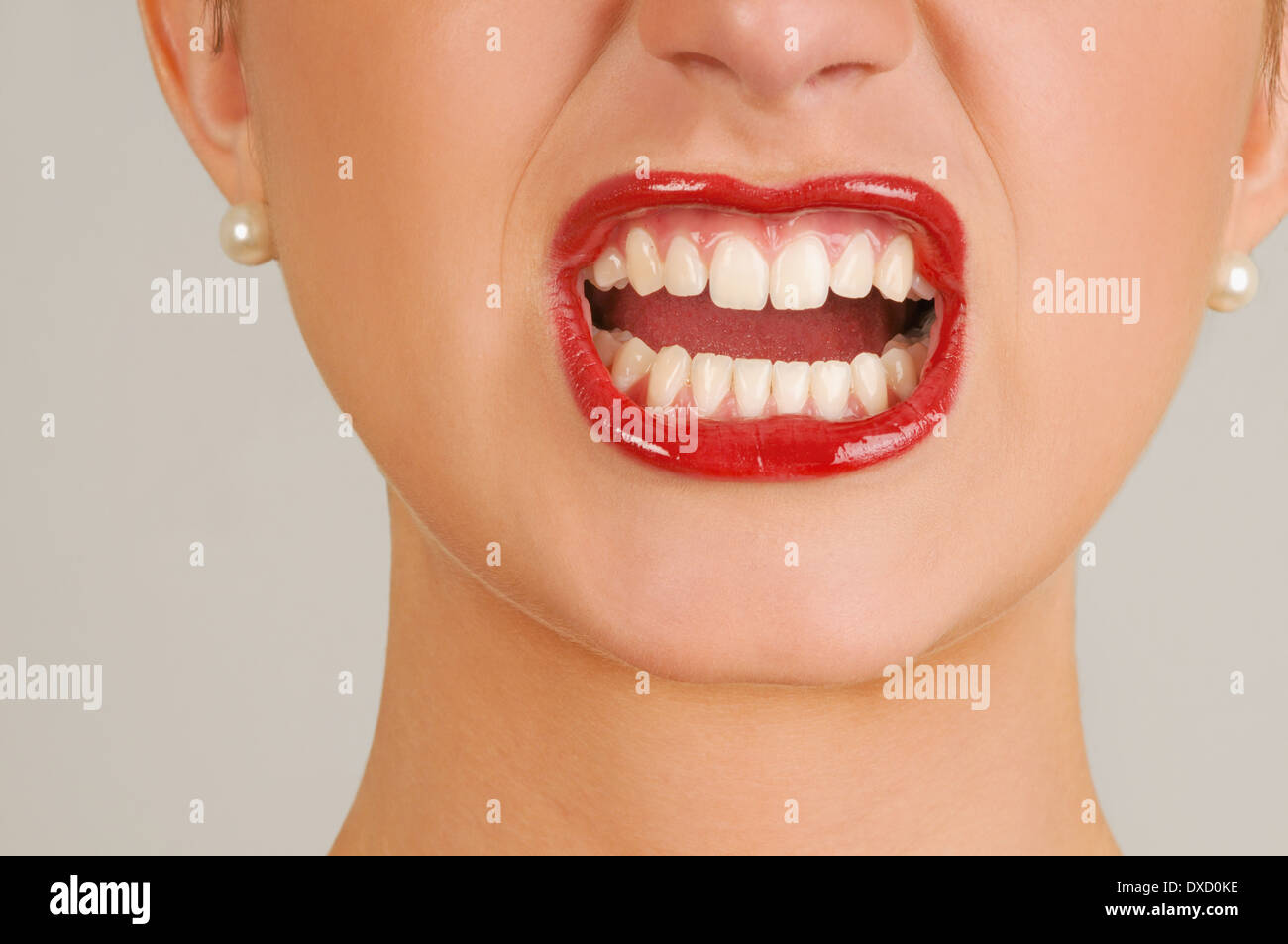 Screaming mouth woman close up lips hi-res stock photography and images ...