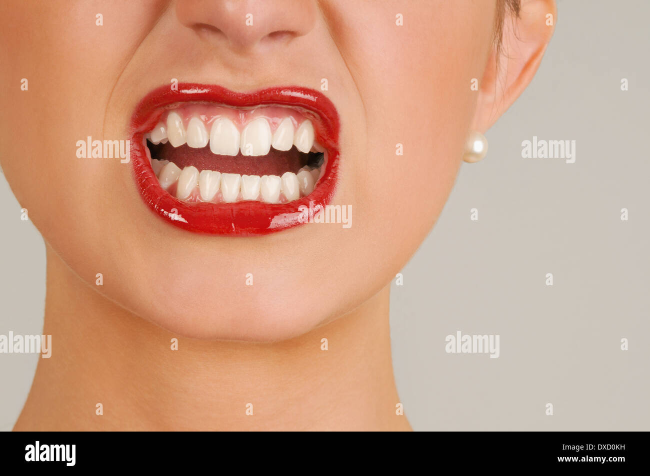 Screaming mouth woman close up lips hi-res stock photography and images ...
