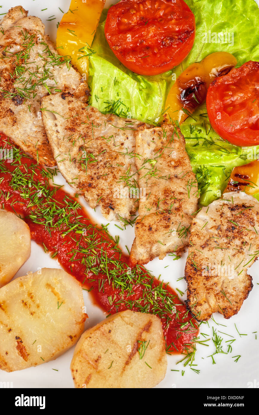 Tasty fish pike perch fillet Stock Photo - Alamy