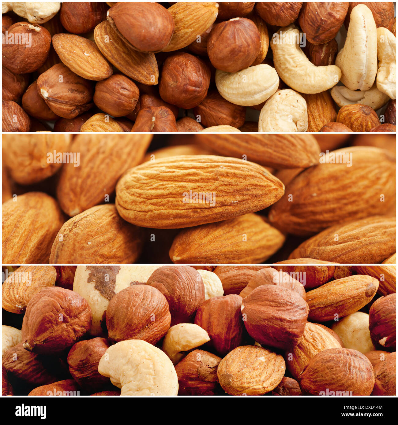 Nuts background set Stock Photo - Alamy