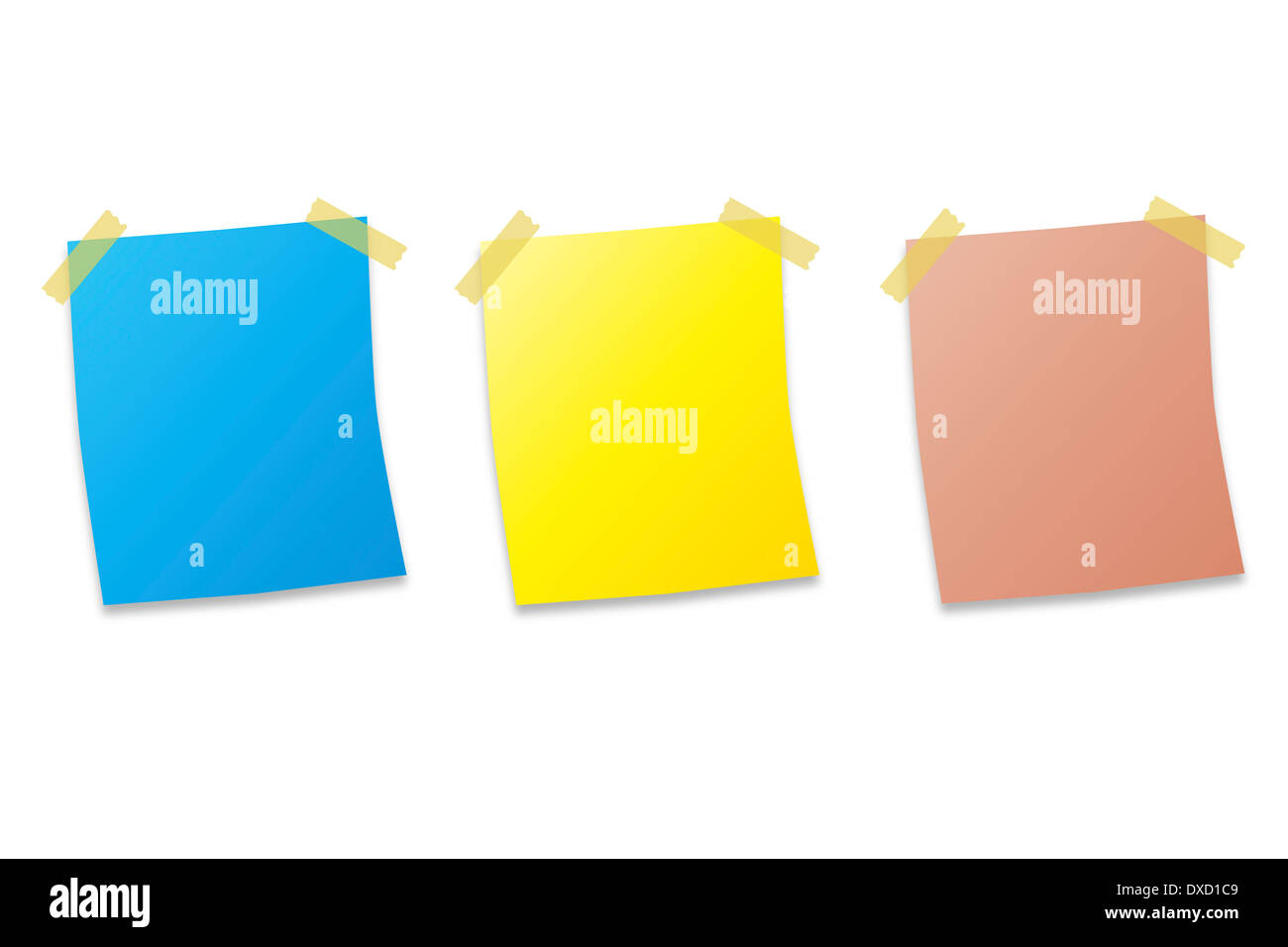 three post it notes on white background vector illustration Stock Photo ...