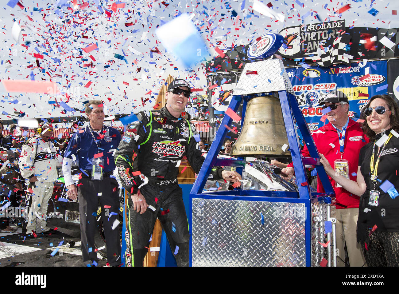 Fontana, California, US. 23rd Mar, 2014. Kyle Busch, driver of the #18 ...
