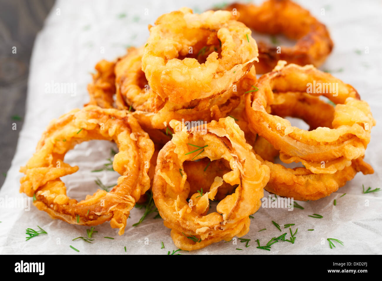 Homemade crunchy fried onion rings Stock Photo - Alamy