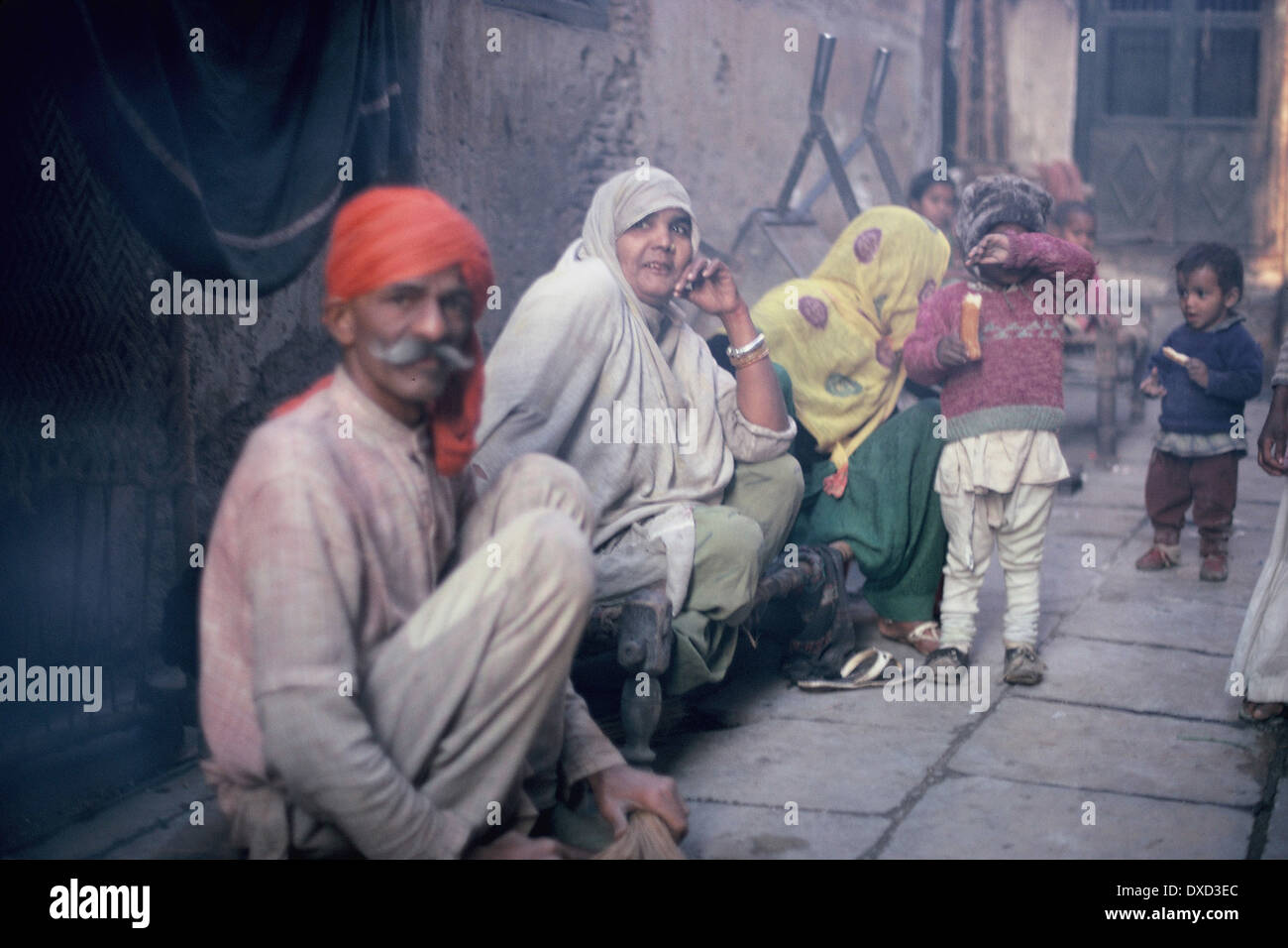 Indian street family with children, 1968 Stock Photo - Alamy