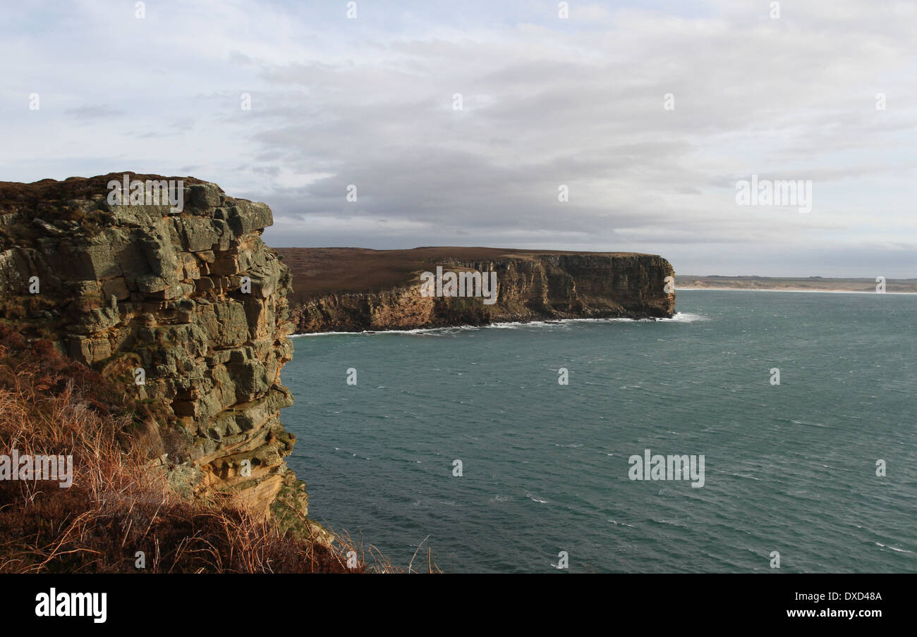 Cliffs on Dunnet Bay Caithness Scotland March 2014 Stock Photo - Alamy