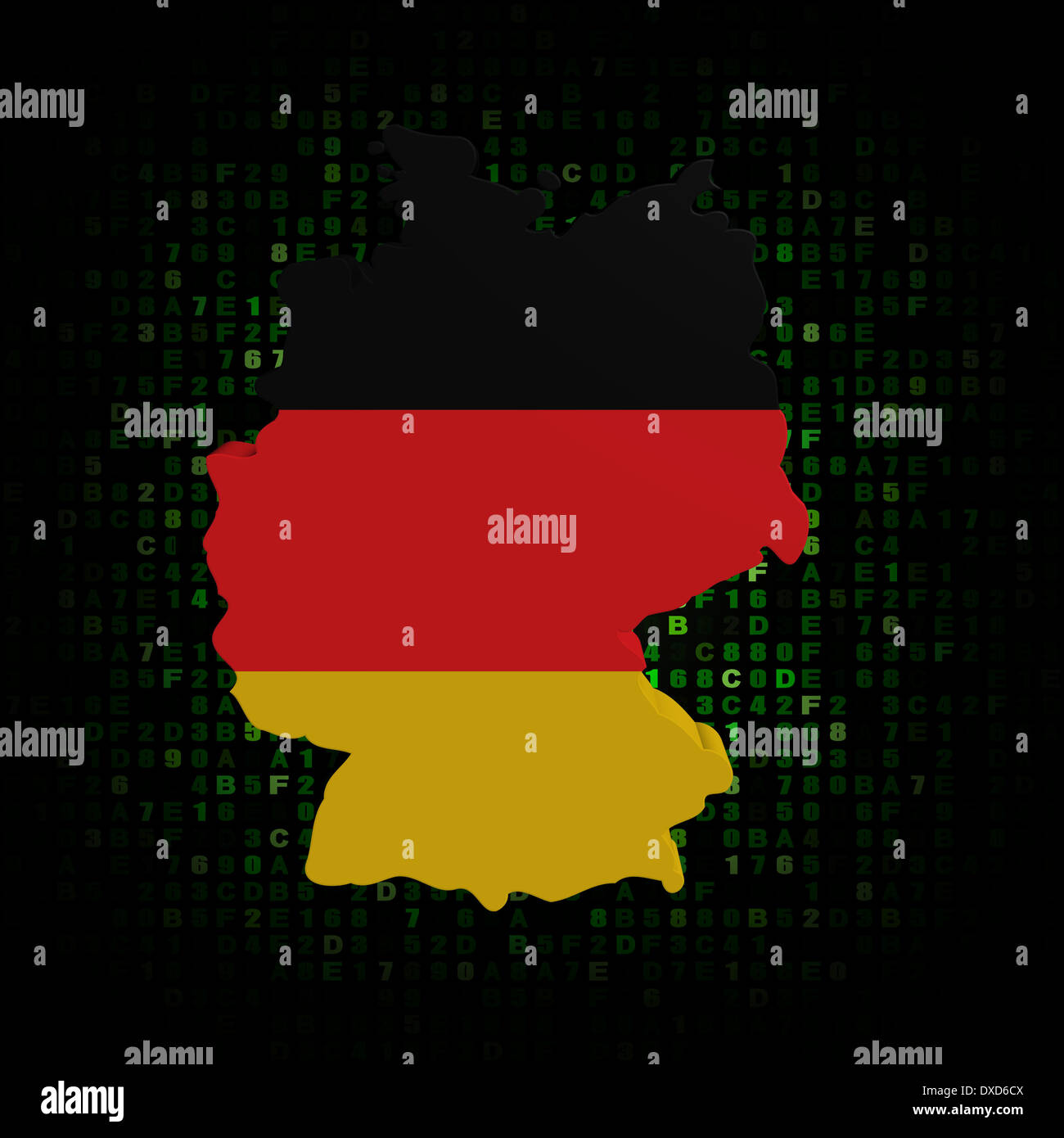 Germany map flag on hex code illustration Stock Photo - Alamy