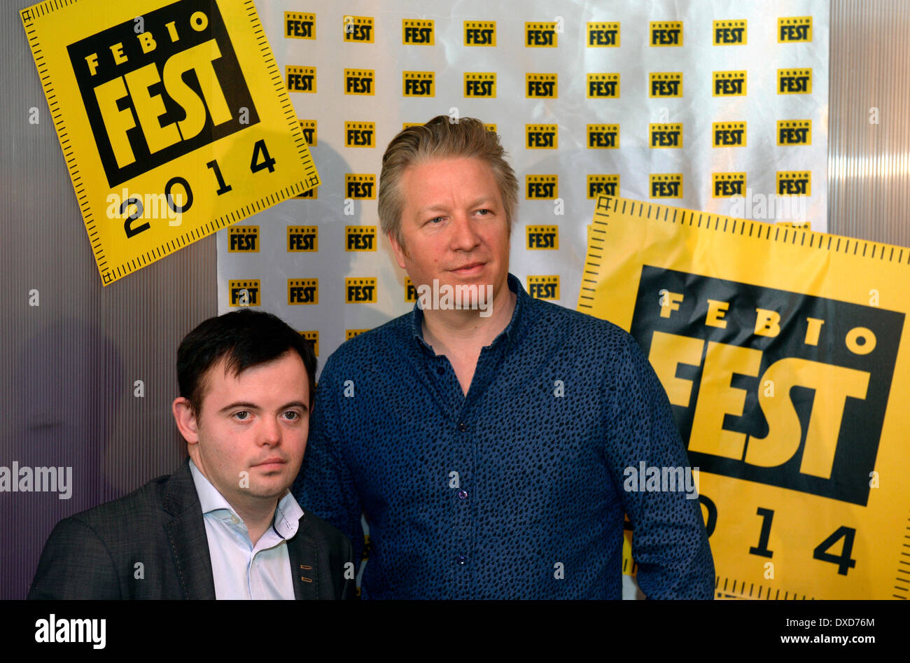Actor Svein Andre Hofso (left) and director Bard Breien are seen at a ...
