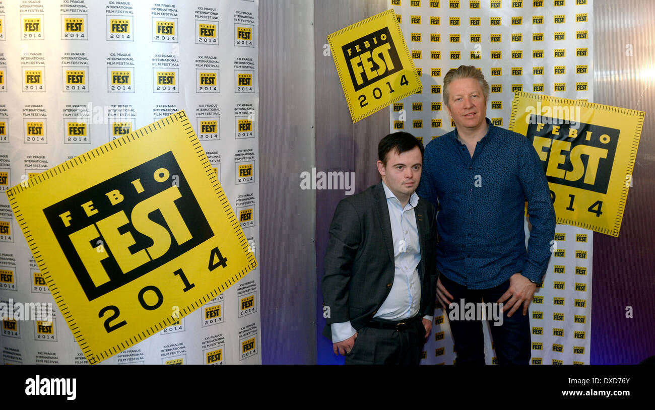 Actor Svein Andre Hofso (left) and director Bard Breien are seen at a ...
