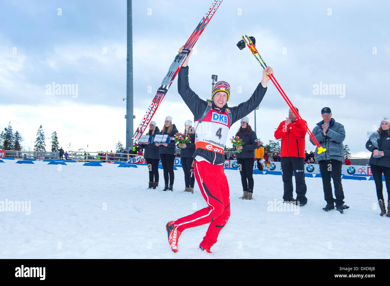 Oslo, Norway. 24th Mar, 2014. The E.ON World Cup Biathlon 2014 Dominik ...