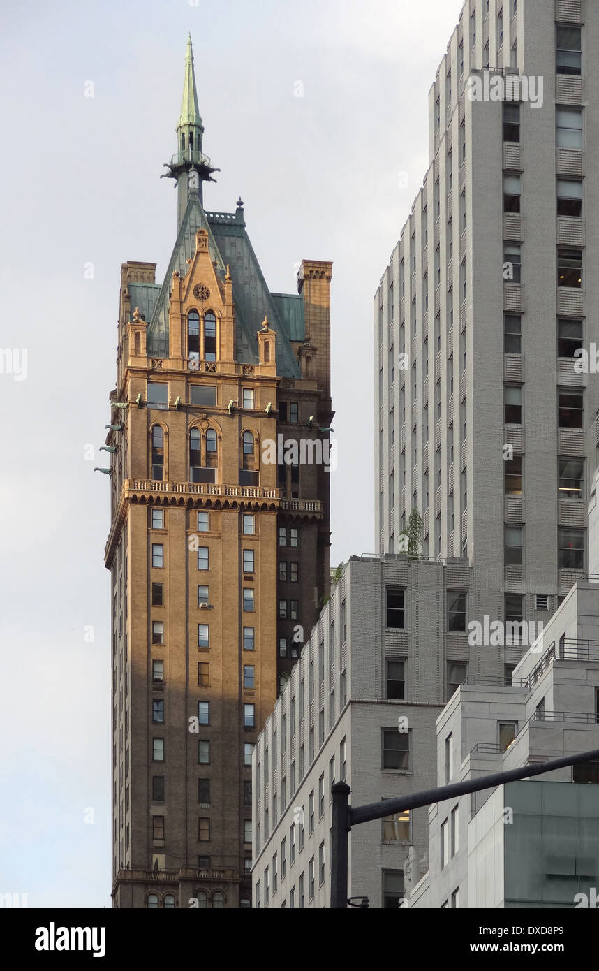 detail of a old and new skyscraper in New York (USA Stock Photo - Alamy
