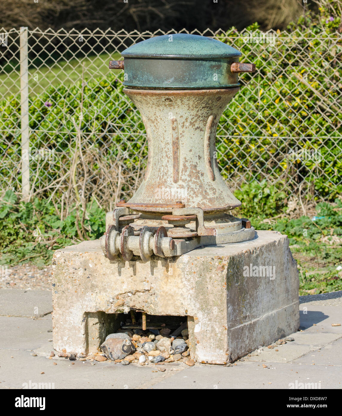 Remains of a Capstan winch point Stock Photo - Alamy