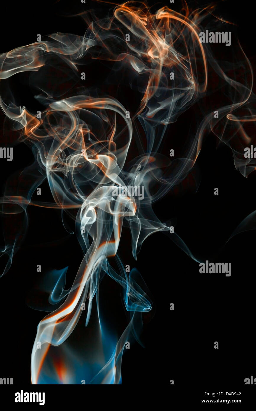 color abstract smoke isolated black background Stock Photo - Alamy