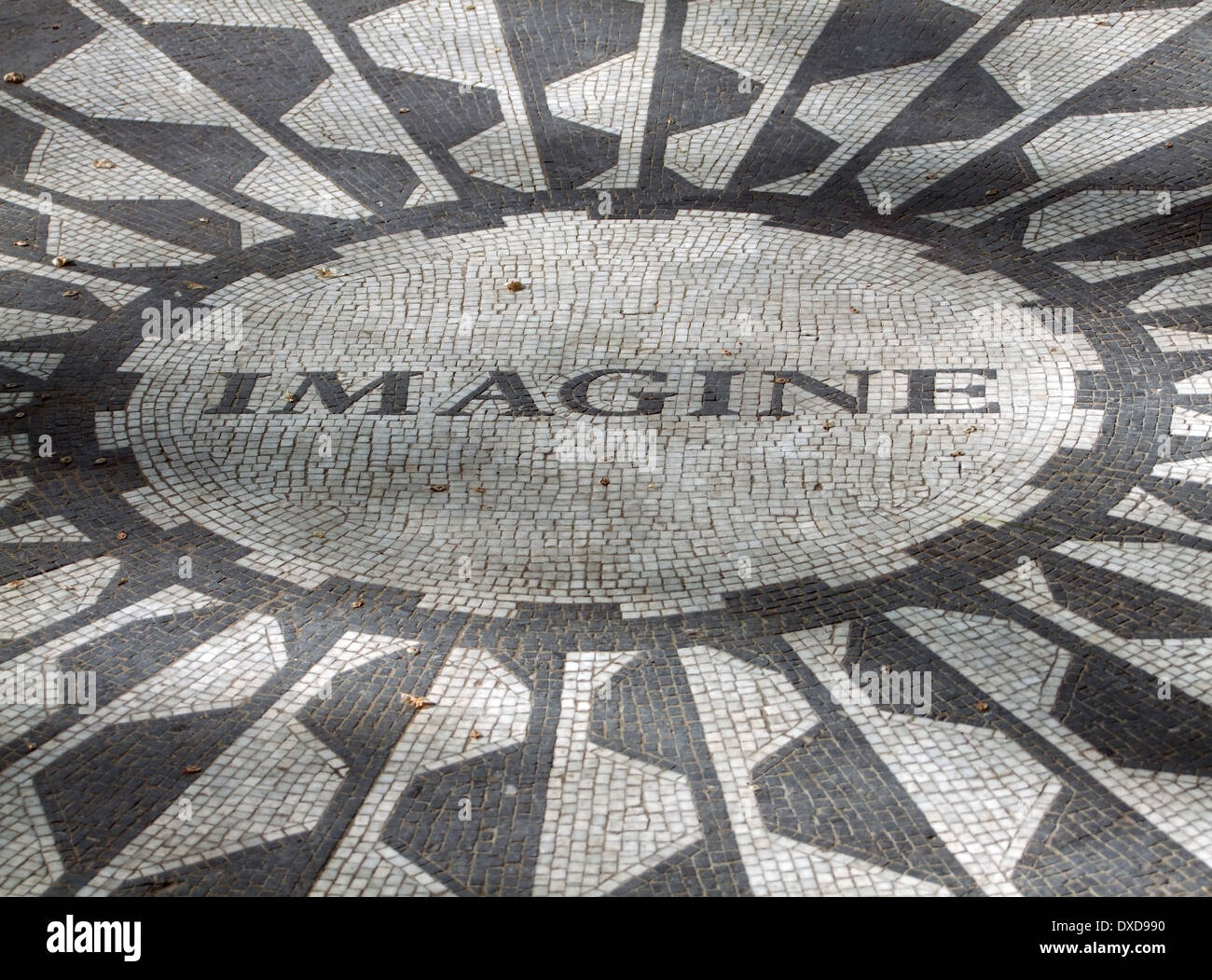 detail of the Strawberry Fields (memorial) for John Lennon in the ...