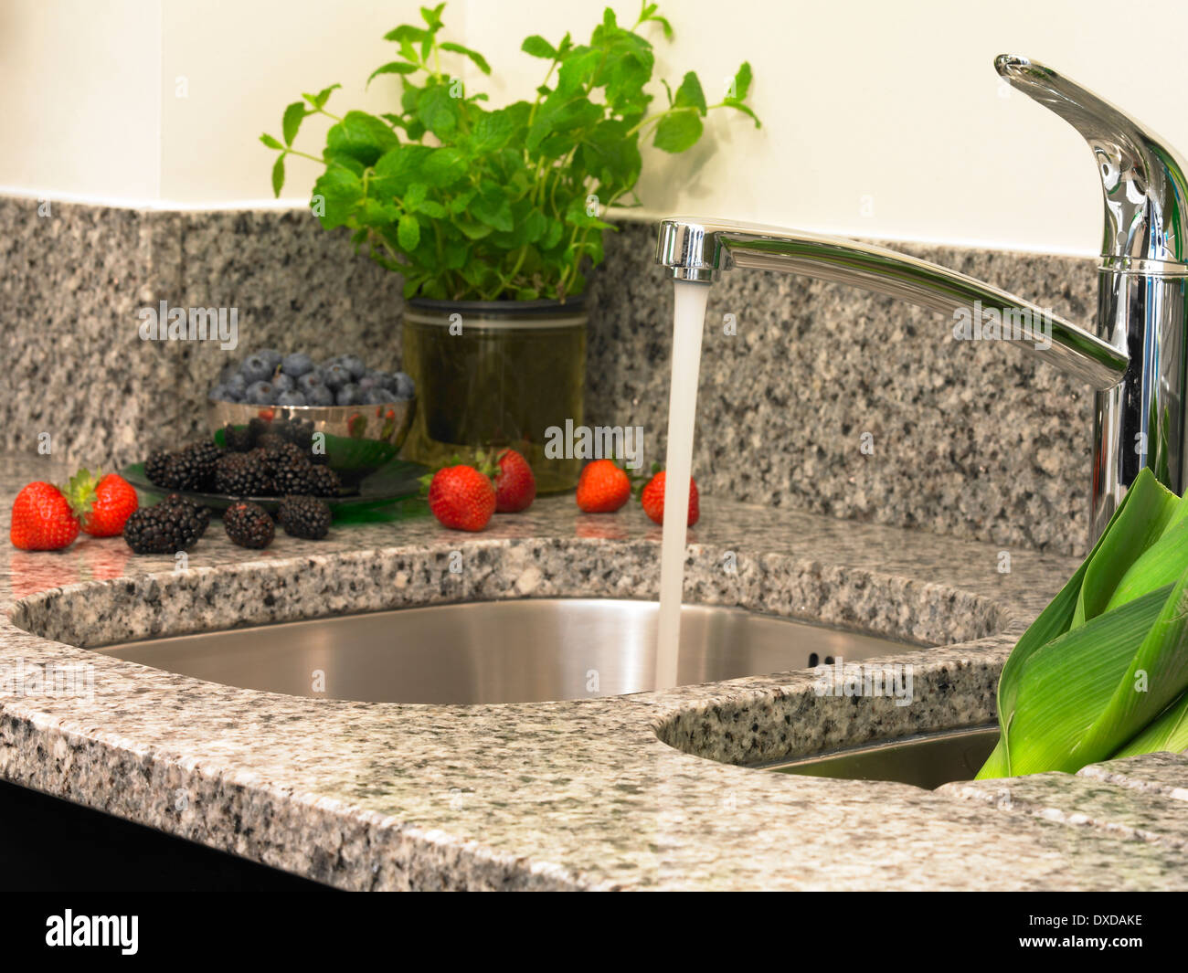 Kitchen tap green veg hi-res stock photography and images - Alamy