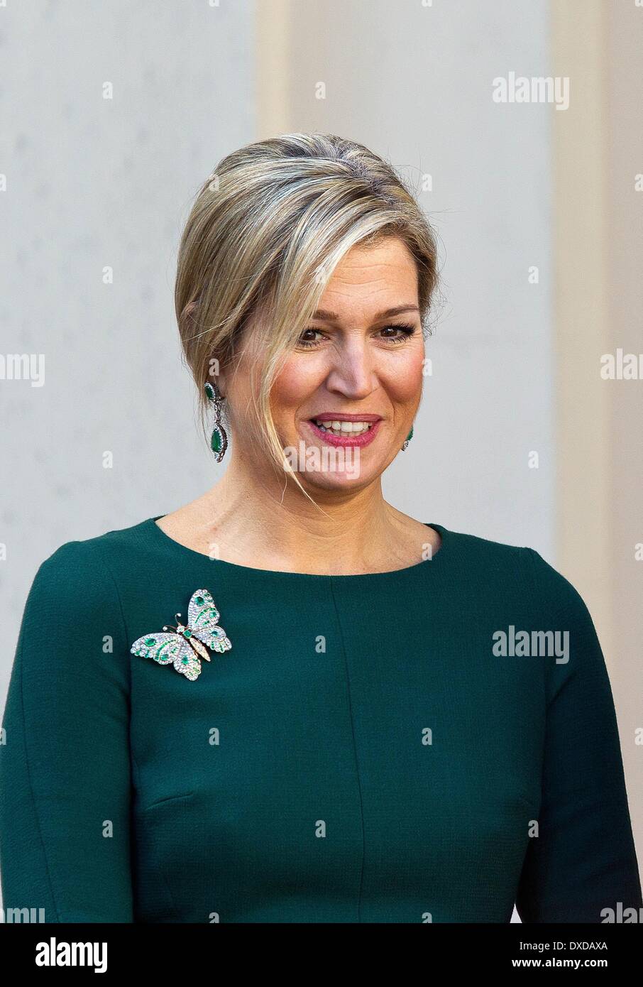 The Hague, Netherlands. 24th Mar, 2014. Queen Maxima waits for the ...