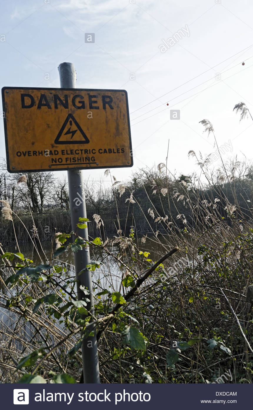 Overhead Cables Warning Sign High Resolution Stock Photography and ...