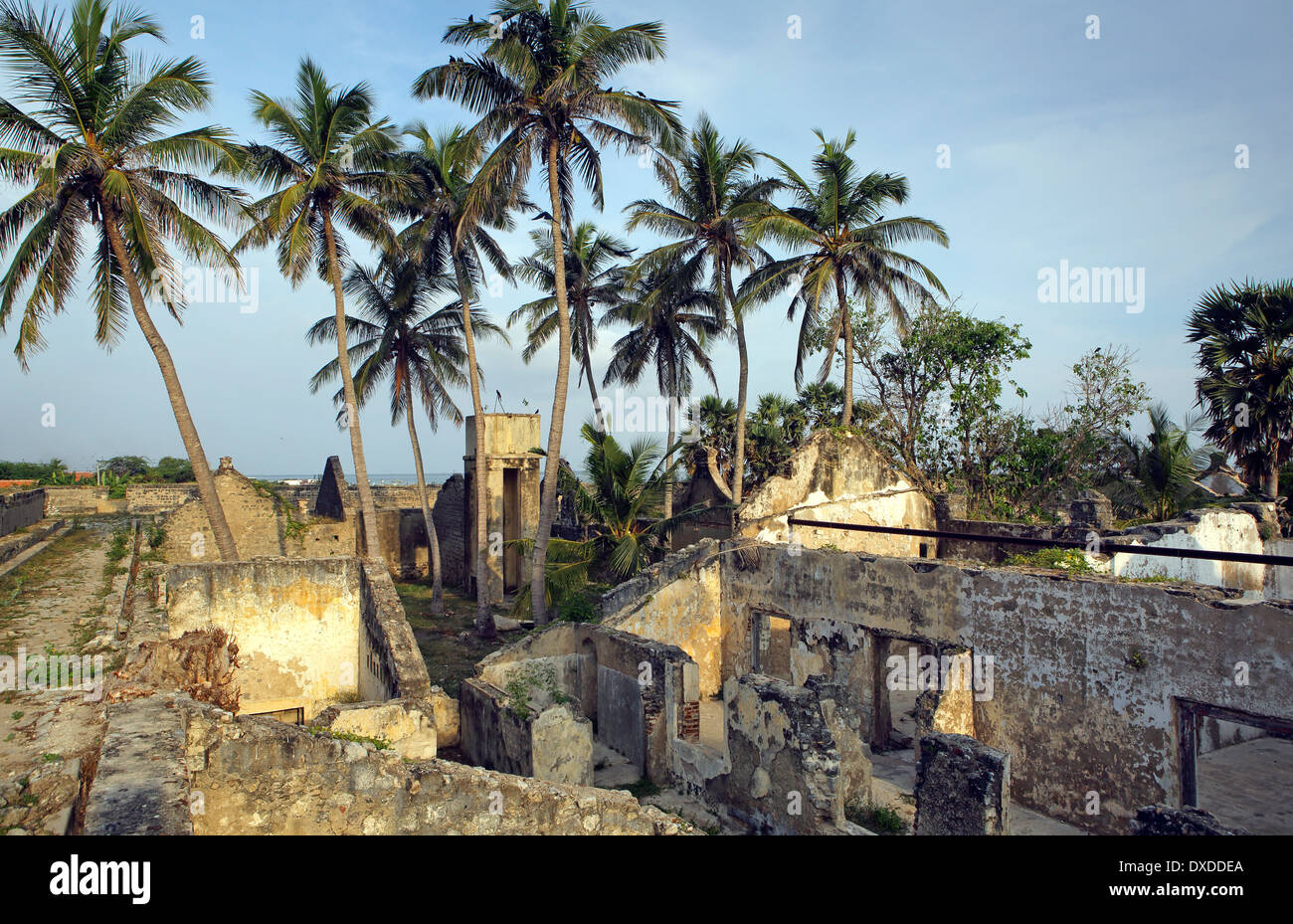 Ruins of fort built by the Portuguese in 1560 and later rebuilt by the ...
