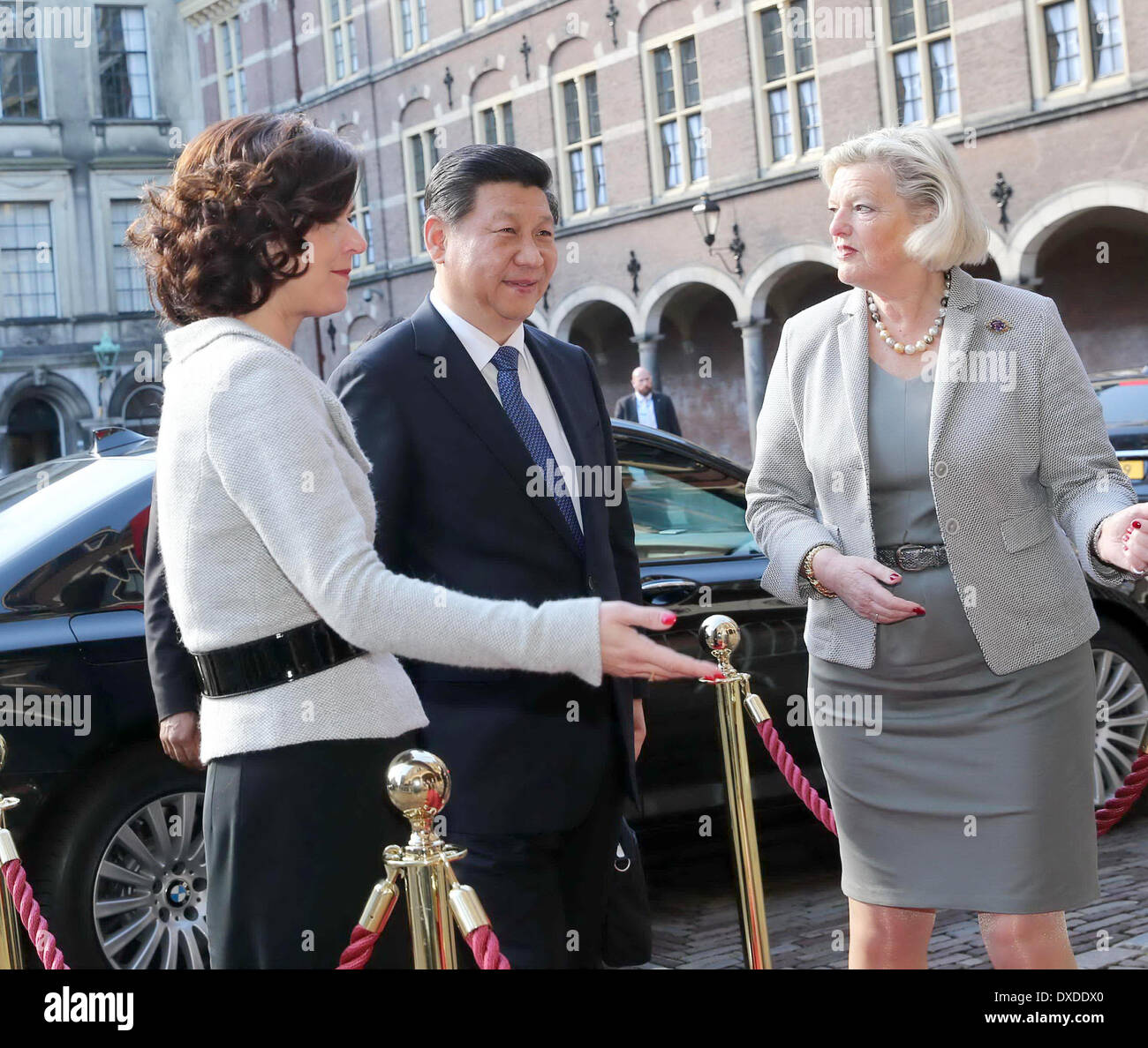 The Hague, Netherlands. 24th Mar, 2014. Chinese President Xi Jinping (C ...
