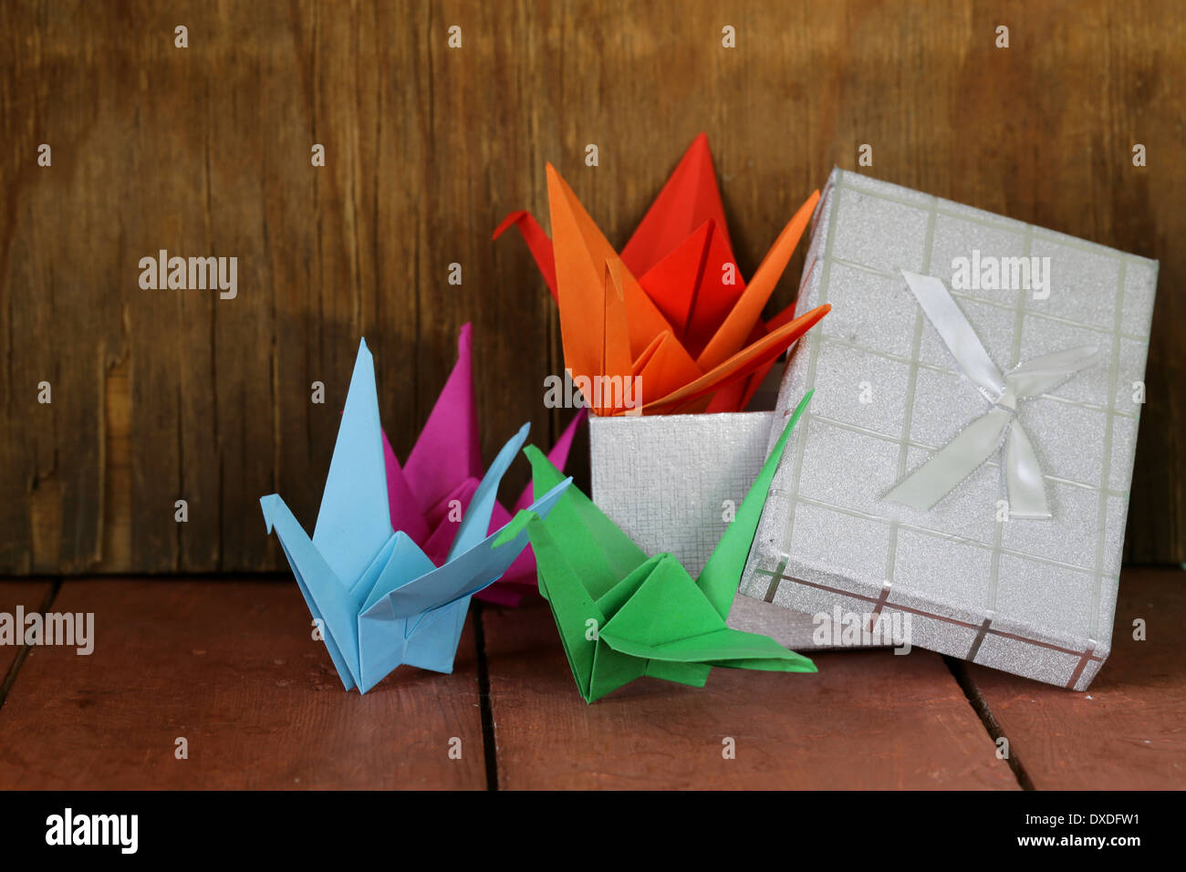colorful paper origami birds Japanese symbol Stock Photo - Alamy