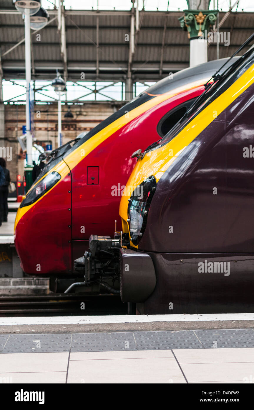 Crosscountry Voyager and Virgin Pendolino express passenger trains ...