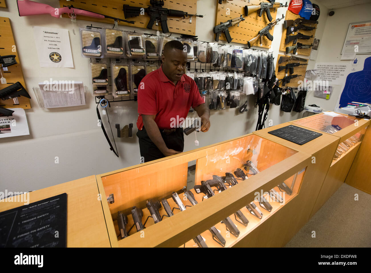 gun store in Austin, Texas includes small handguns and rifles Stock ...