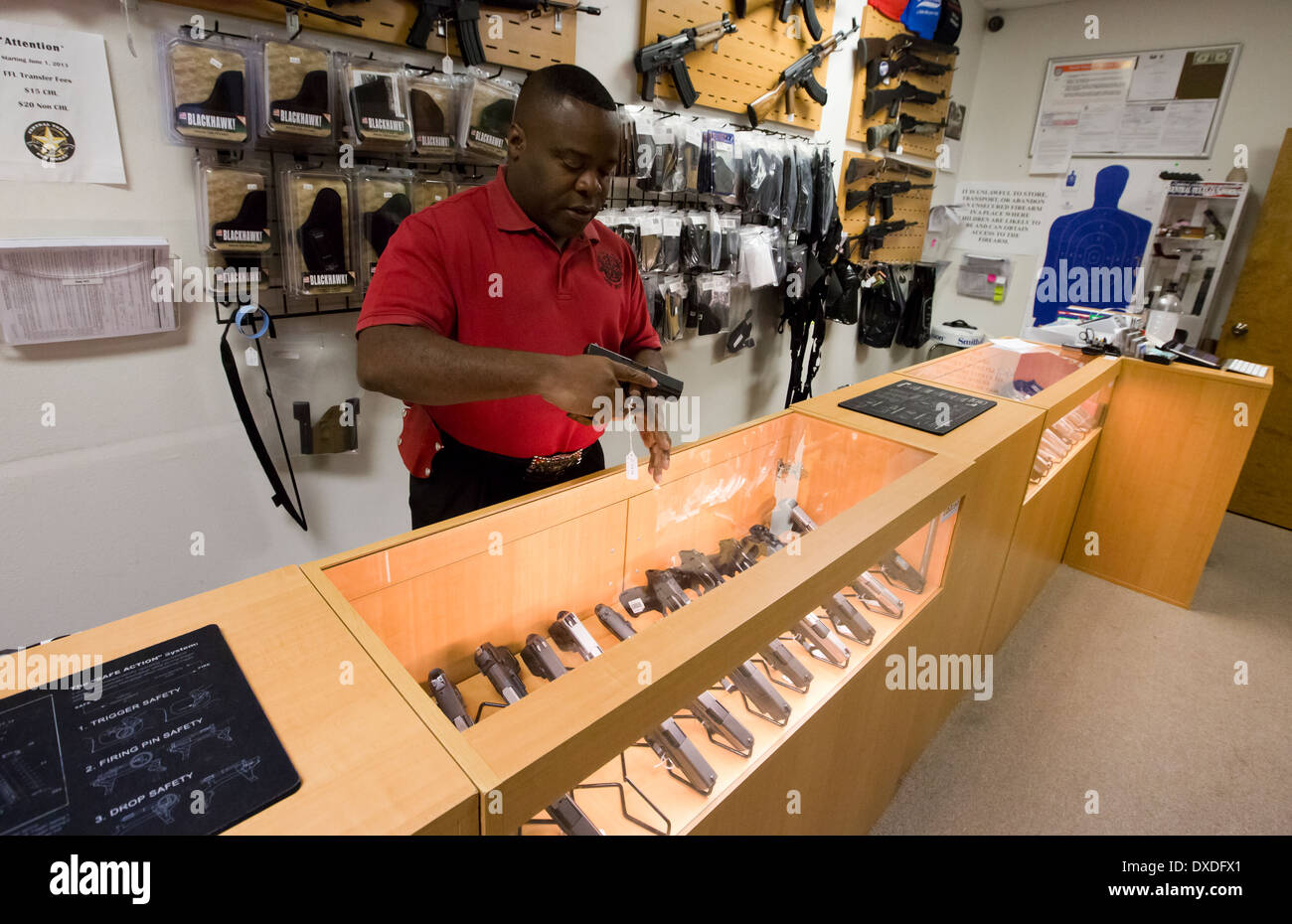 gun store in Austin, Texas includes small handguns and rifles Stock ...