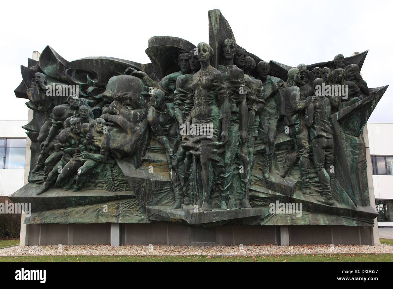 The restored Karl Marx monument "Aufbruch" (departure). Giant bronze ...