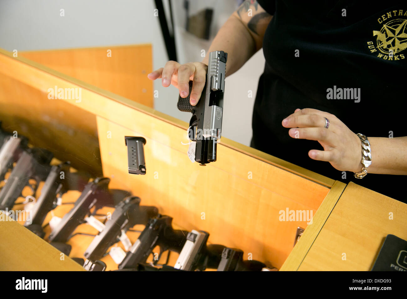 gun store in Austin, Texas includes small handguns and rifles Stock ...