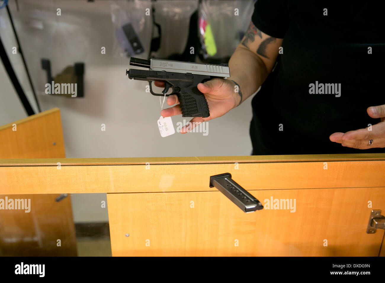 gun store in Austin, Texas includes small handguns and rifles Stock ...