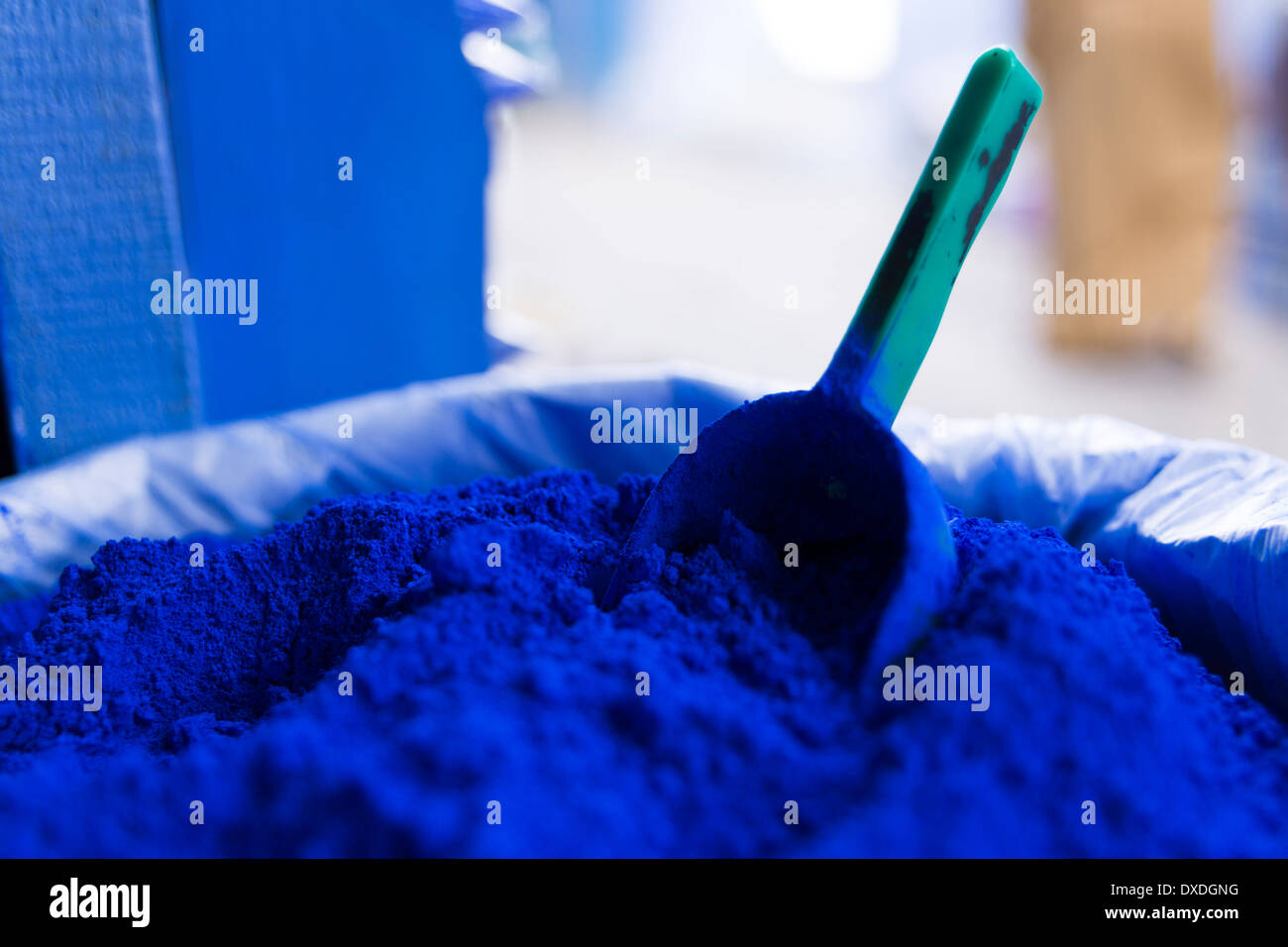 Blue powder, used in Chefchaouen to paint the walls and give their well ...