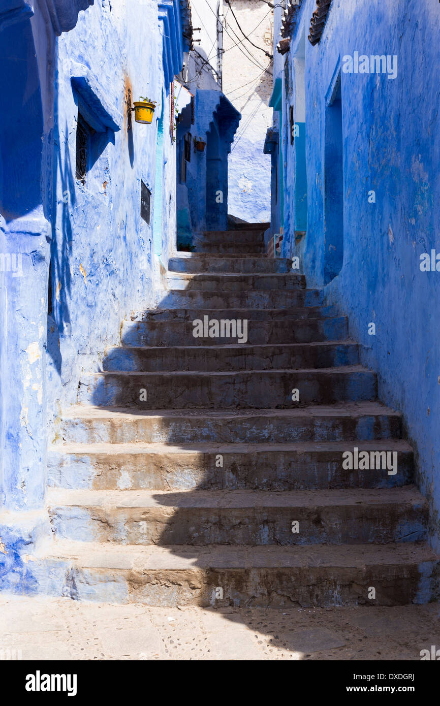 Stairway in Chefchaouen, Morocco Stock Photo - Alamy