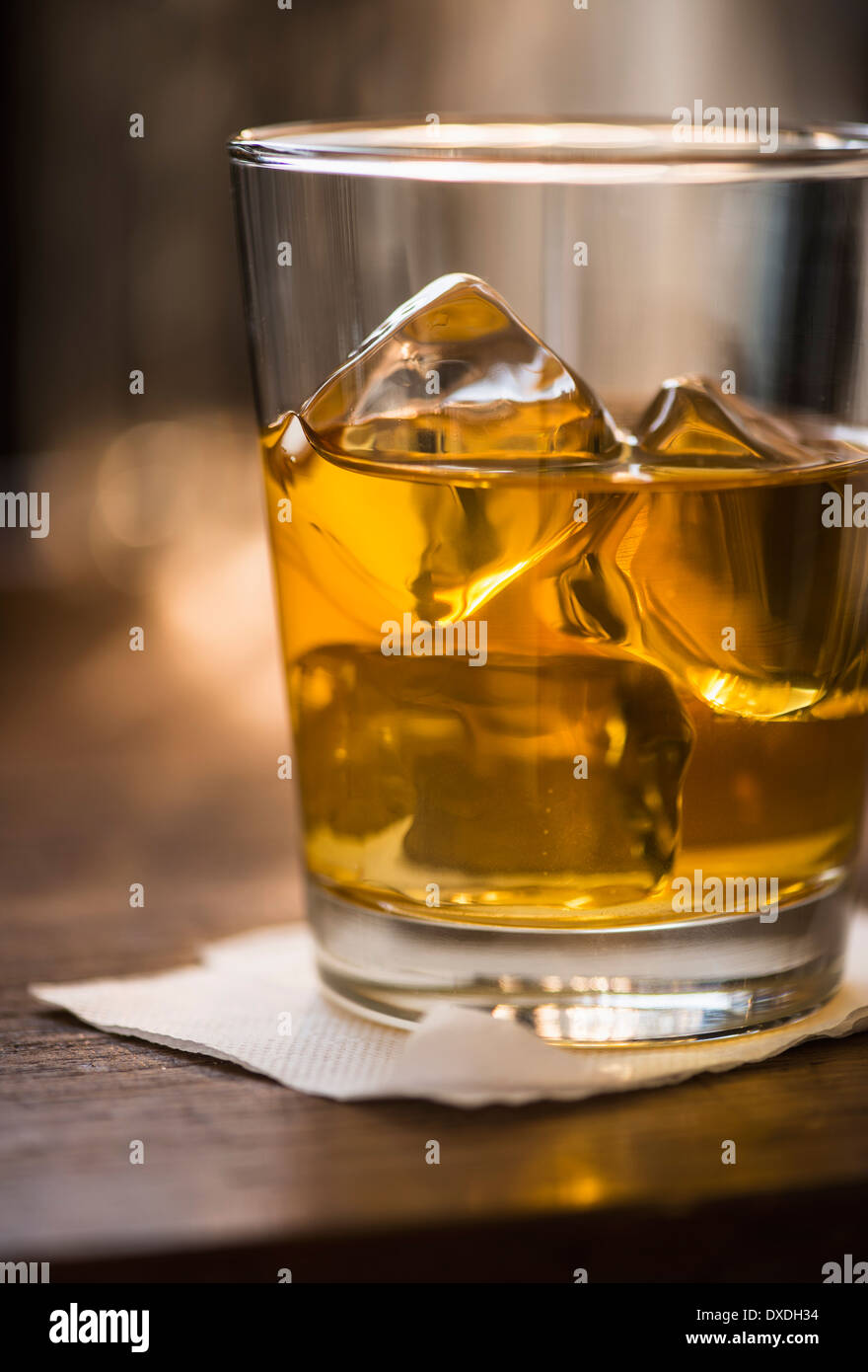 Scotch with ice Stock Photo - Alamy