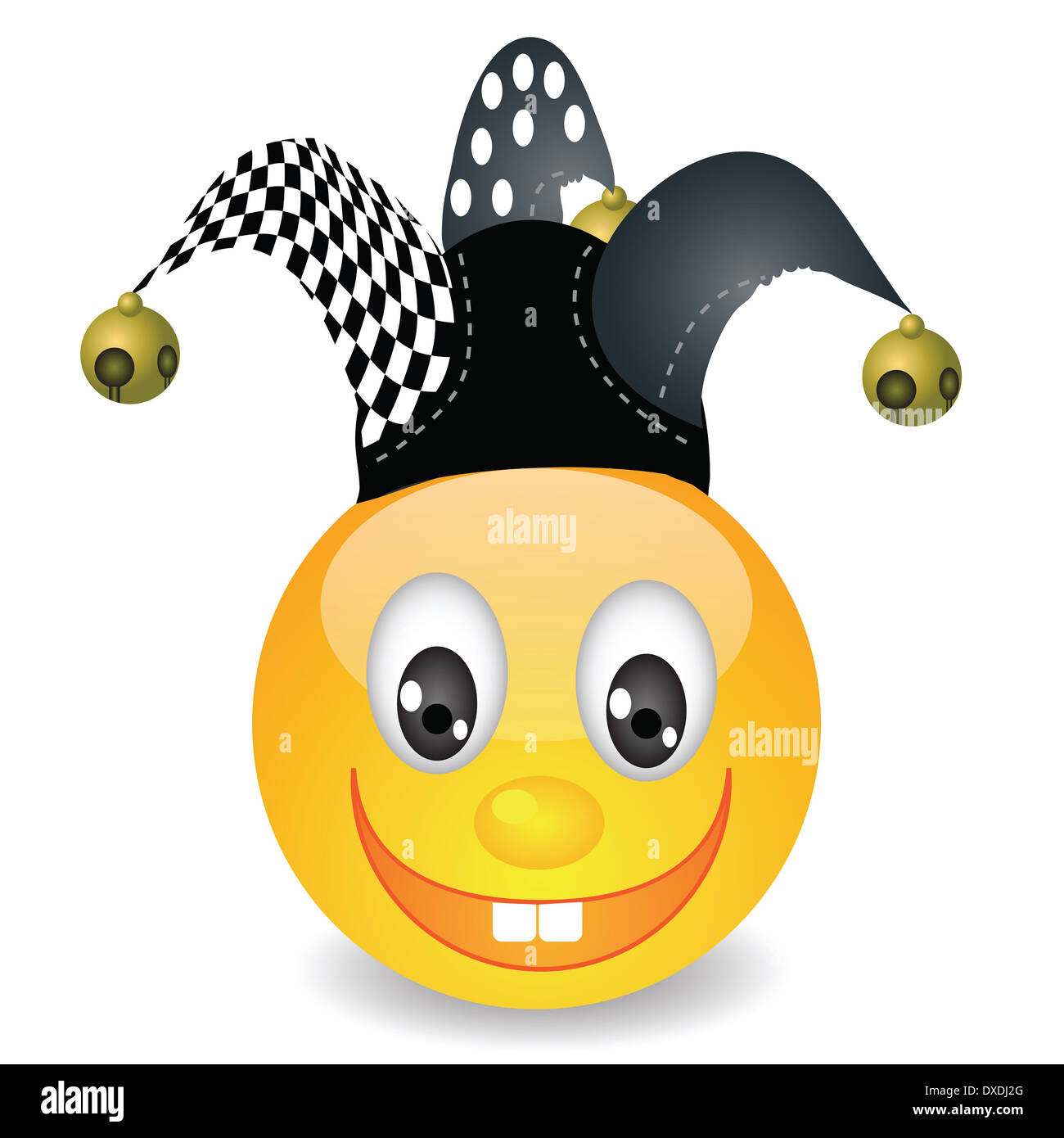 colorful illustration with smile in a jester hat for your design Stock ...