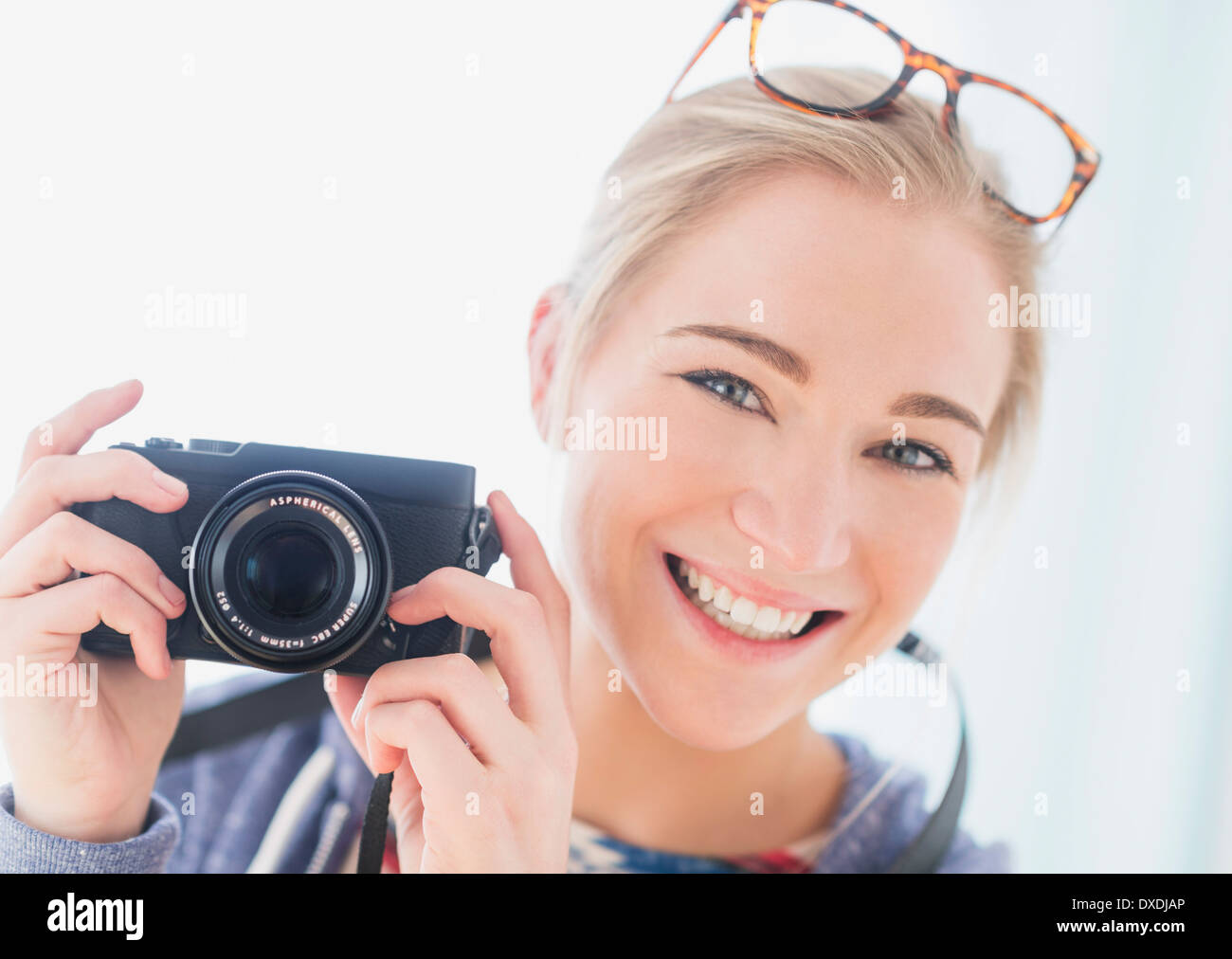 Woman antique smile holding hi-res stock photography and images - Alamy