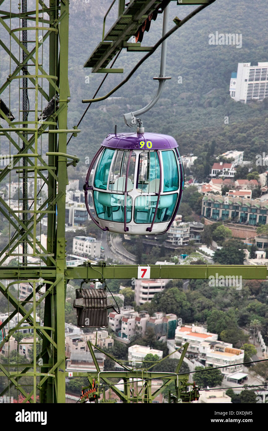 Cable car in amusement park in Hong Kong Stock Photo - Alamy