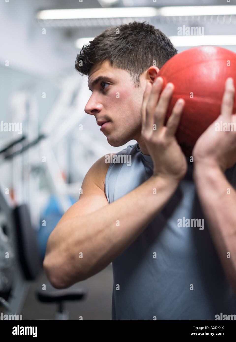 Muscle man holding out hand hi-res stock photography and images - Alamy