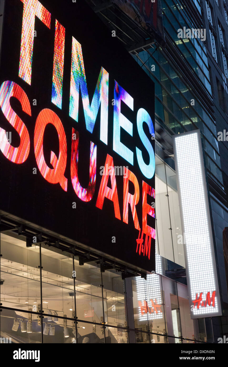 Electronic Billboards Light Up Times Square at Night, NYC Stock Photo ...